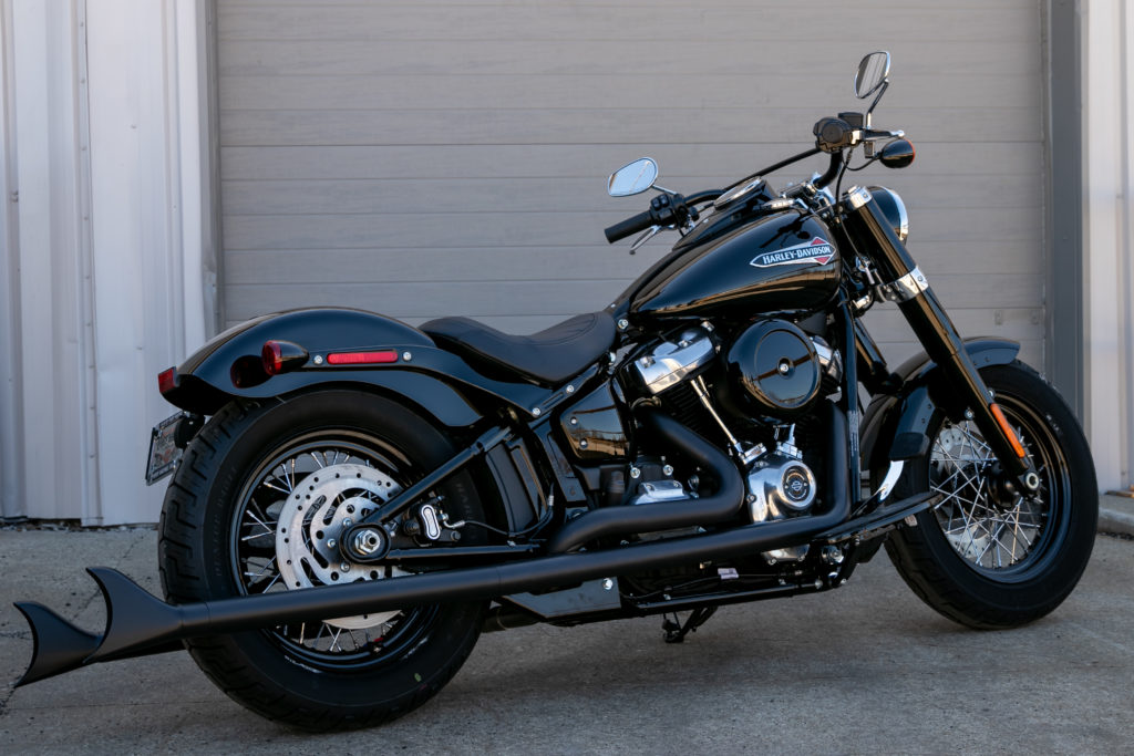 New M8 True Duals for Softail 39″ Sinister Black | Samson Exhaust